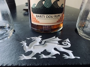 Barti Ddu Rum Tray Made from Welsh Slate | Slate Wine Racks